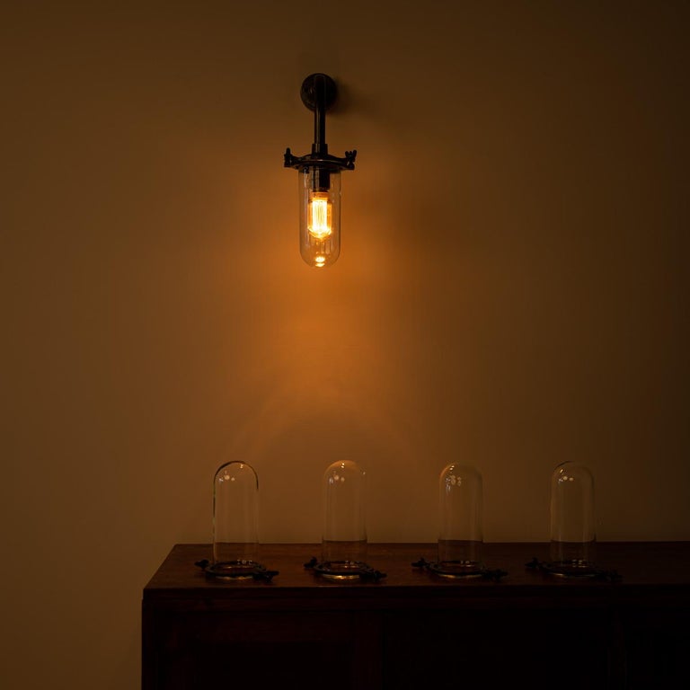 Reclaimed Vintage Well Glass Wall Light Fittings by Walsall Conduits ...