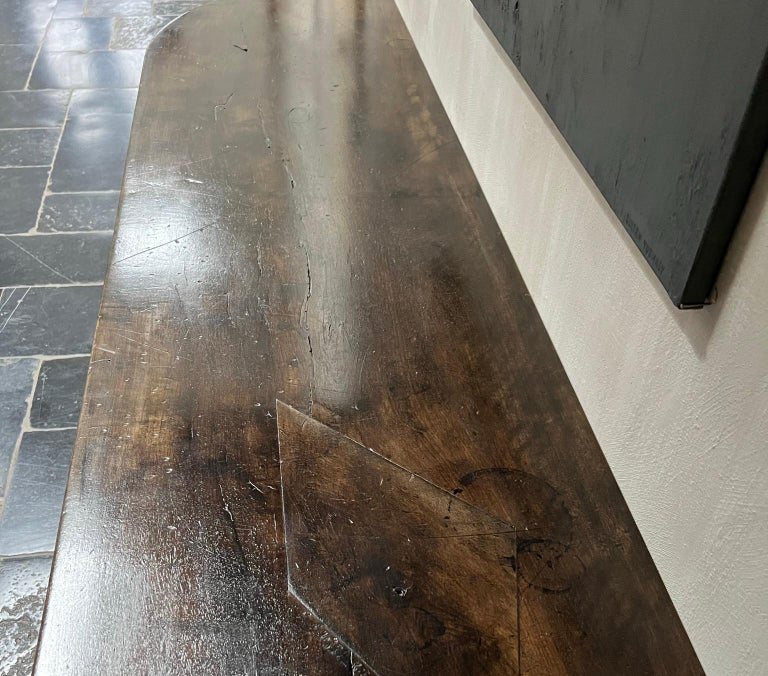 Reclaimed Walnut and Oak Side Table Console Table For Sale at 1stDibs