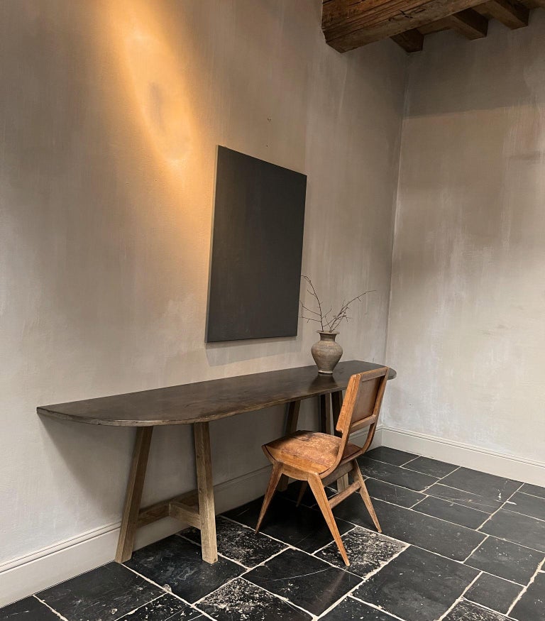 Reclaimed Walnut and Oak Side Table Console Table For Sale at 1stDibs