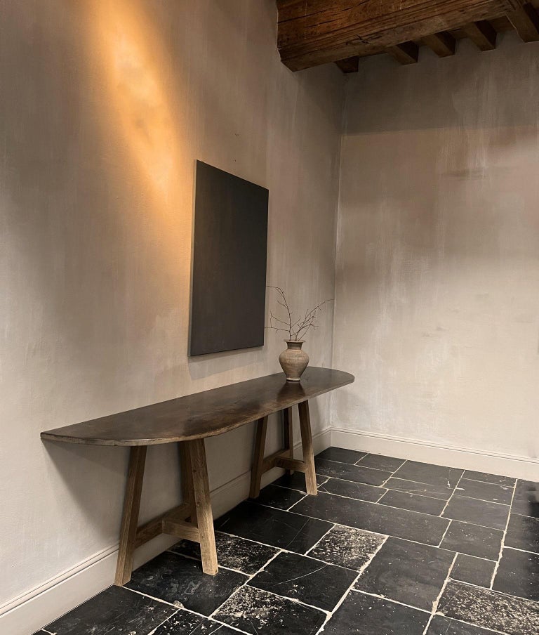 Reclaimed Walnut and Oak Side Table Console Table For Sale at 1stDibs