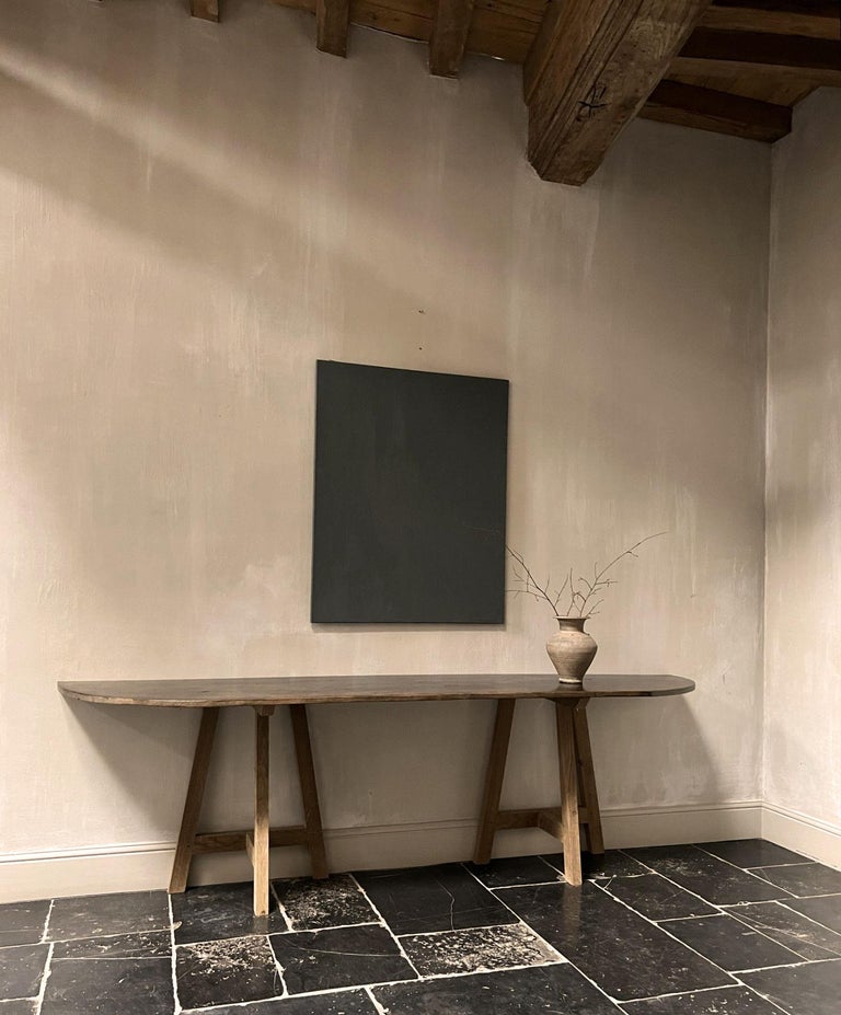 Reclaimed Walnut and Oak Side Table Console Table For Sale at 1stDibs