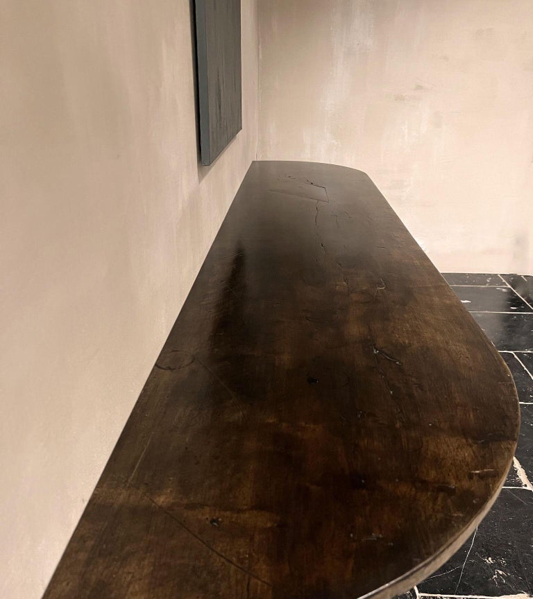 Reclaimed Walnut and Oak Side Table Console Table For Sale at 1stDibs