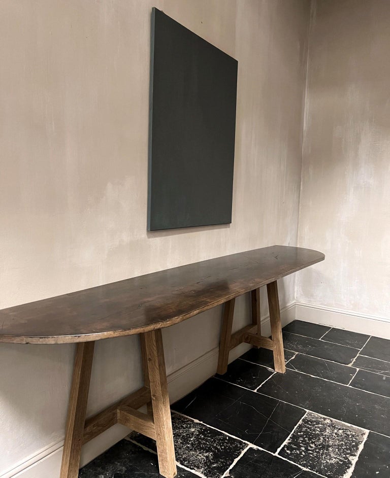 Reclaimed Walnut and Oak Side Table Console Table For Sale at 1stDibs