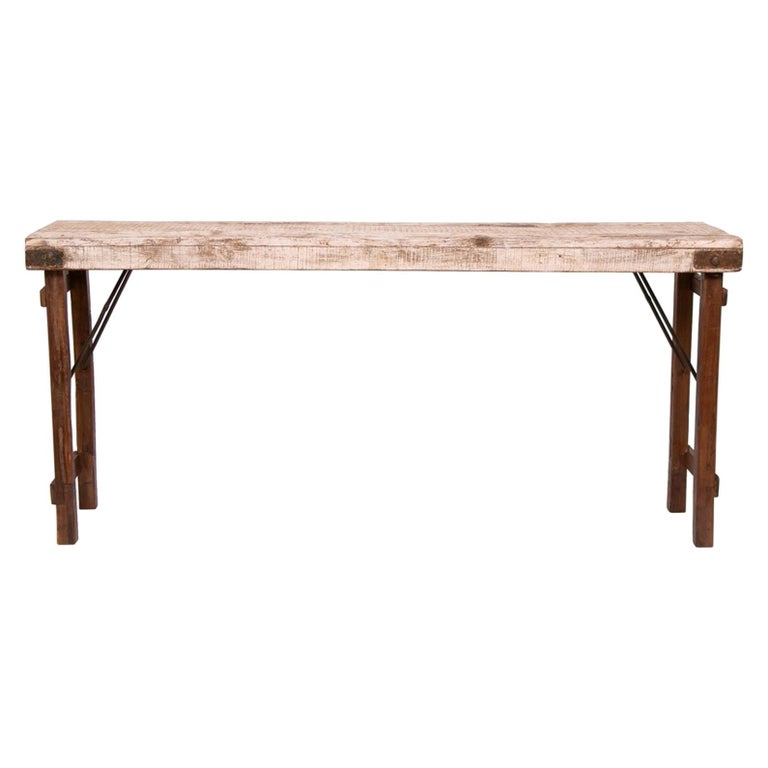 Reclaimed Wood Console Trestle Table from India For Sale at 1stDibs
