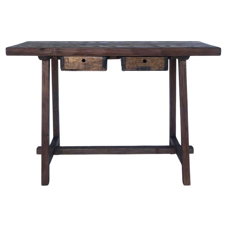 Reclaimed Wood Console with Vintage Japanese Drawers at 1stDibs