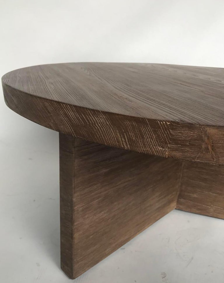 Reclaimed Wood Round Coffee Table For Sale at 1stDibs