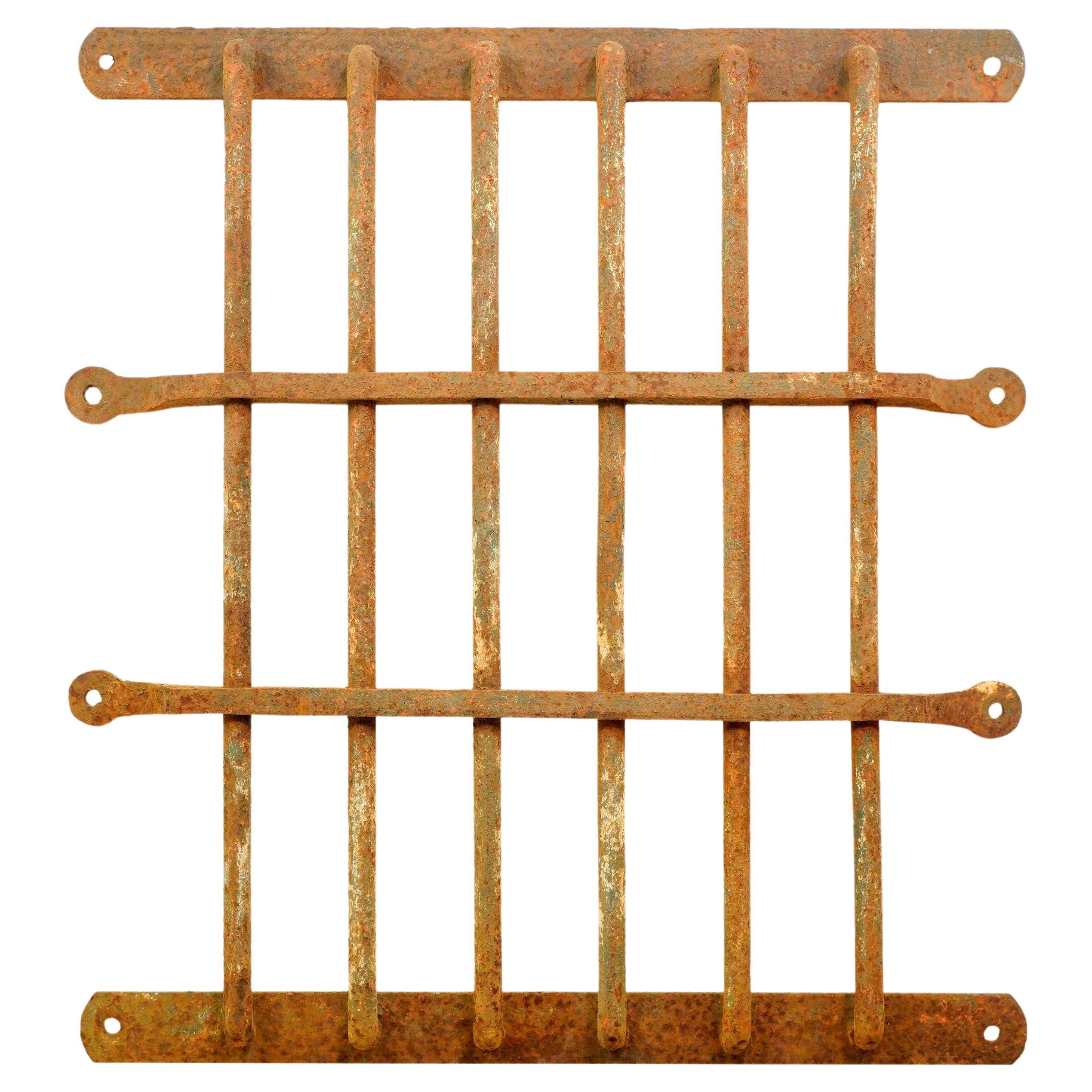 Circa 1900s Wrought Iron Brownstone Window Guard For Sale at 1stDibs