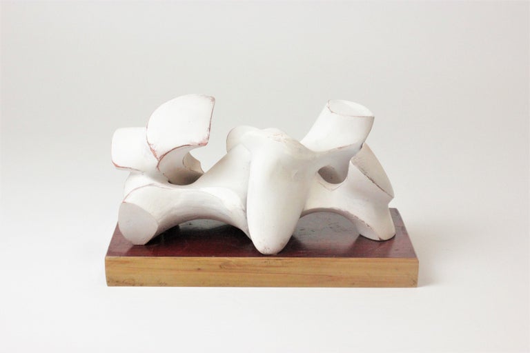 'Reclining Figure' Abstract Plaster Sculpture For Sale at 1stDibs