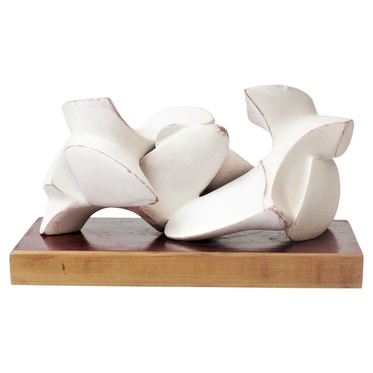 'Reclining Figure' Abstract Plaster Sculpture For Sale at 1stDibs