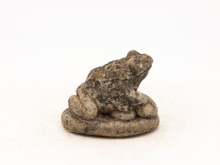 Reconstituted Stone Frog Garden Ornament, 20th Century For Sale at 1stDibs