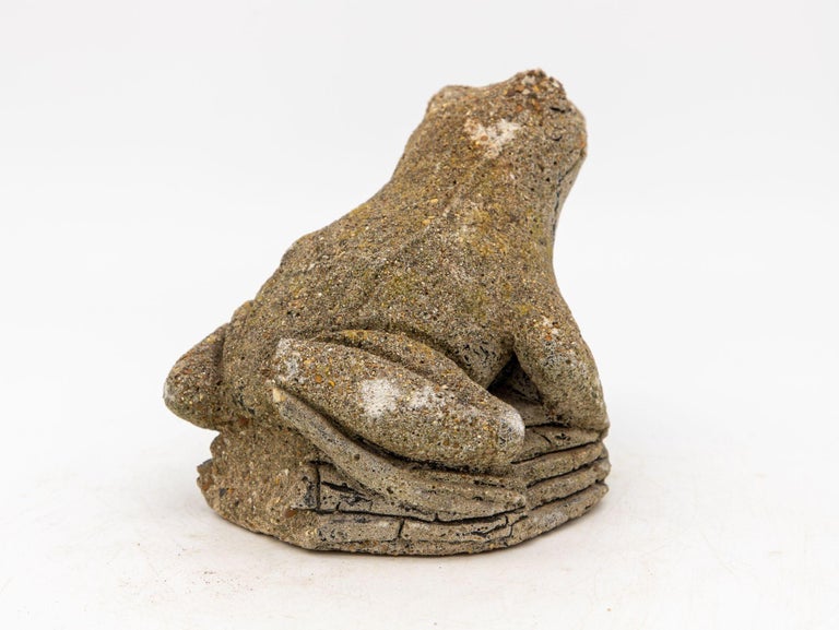 Reconstituted Stone Frog Garden Ornament, 20th Century For Sale at 1stDibs