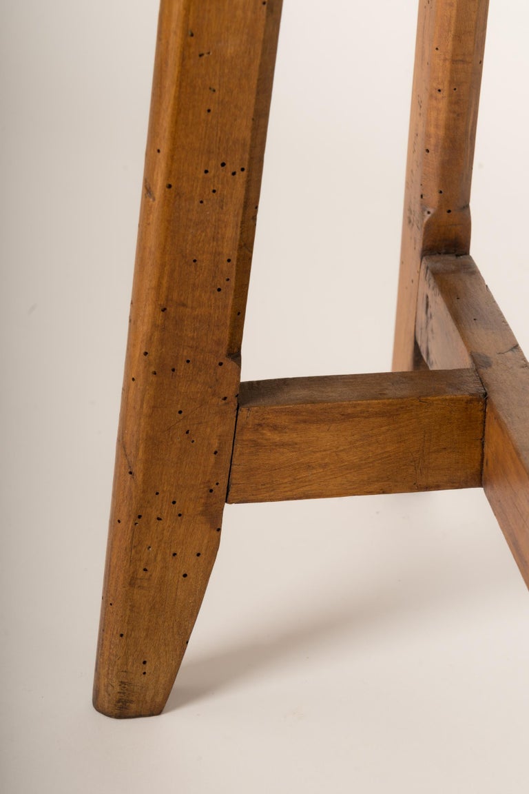 Reconstruction Oak Split Slats Stool in the Style of Gascoin, France ...