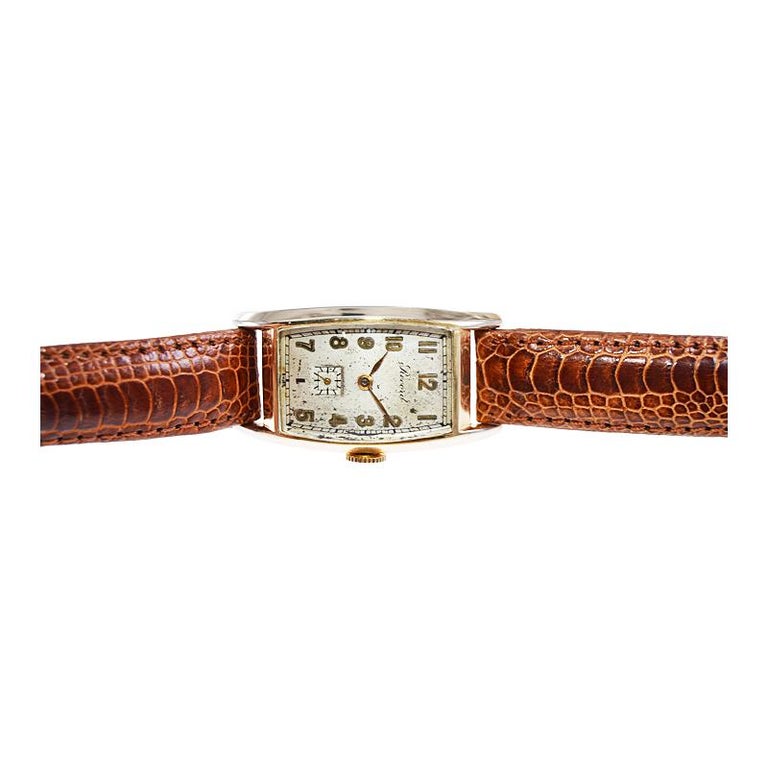Record Watch Company Gold Filled Art Deco Tonneau Shape from 1940's For ...