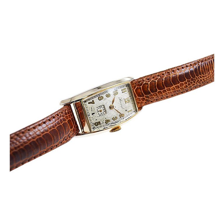 Record Watch Company Gold Filled Art Deco Tonneau Shape from 1940's For ...