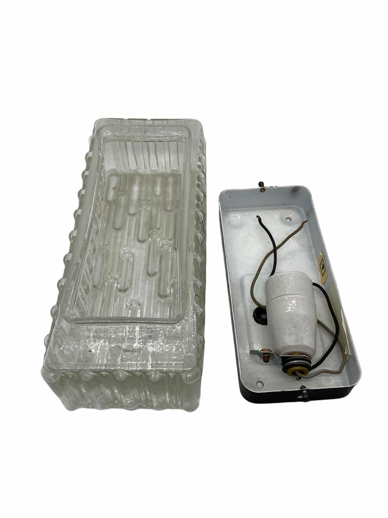 Rectangle Glass Sconces Vintage, Germany, 1960s For Sale at 1stDibs