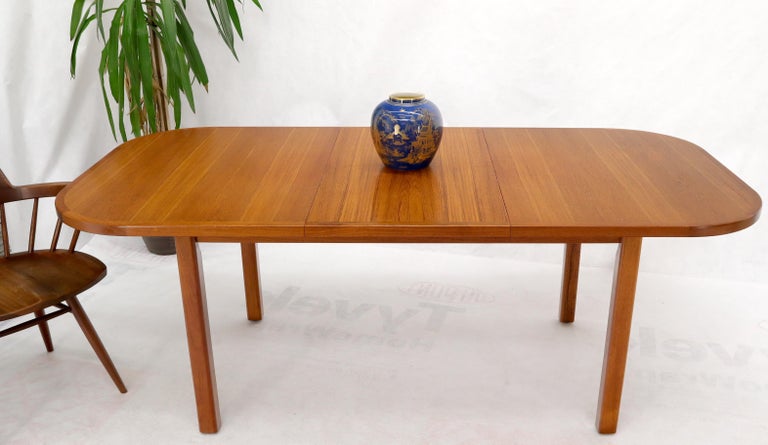 Rectangle Round Corners Teak Midcentury Danish Modern Dining Table Pop ...