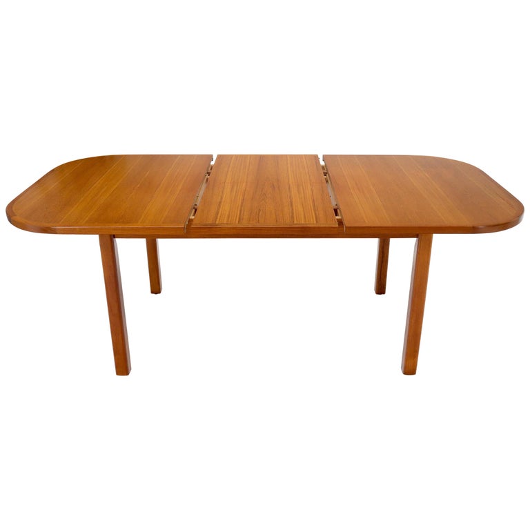 Rectangle Round Corners Teak Midcentury Danish Modern Dining Table Pop ...