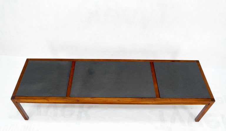 Rectangle Solid Oiled Walnut Frame Slate Top Mid-Century Modern Coffee ...