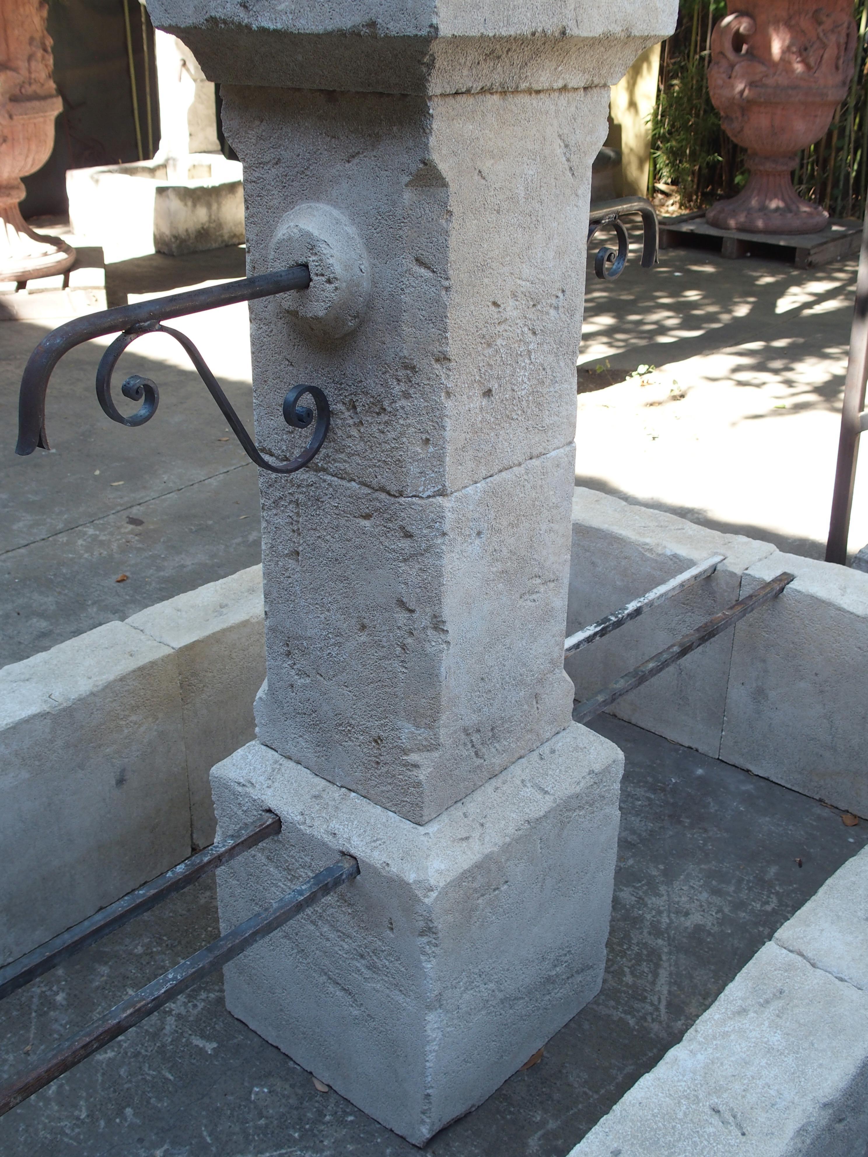 Rectangular 2-Spout Limestone Center Fountain from Provence at 1stDibs