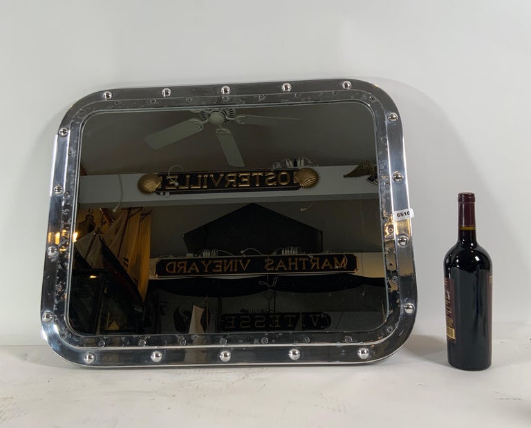 Rectangular Aluminum Ship's Porthole Mirror For Sale at 1stDibs