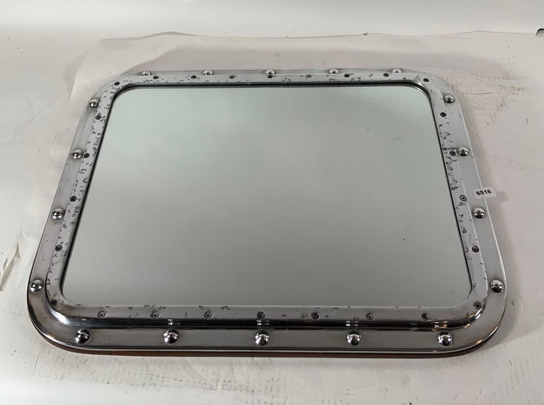 Rectangular Aluminum Ship's Porthole Mirror For Sale at 1stDibs