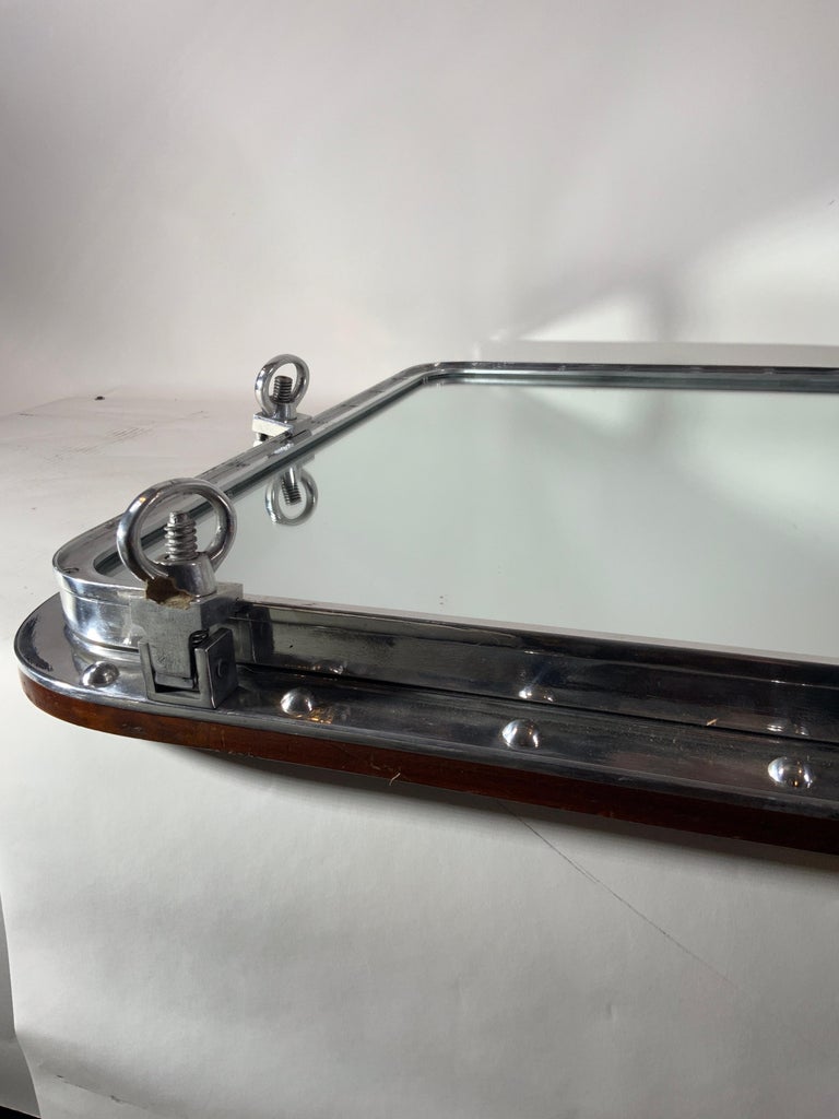 Rectangular Aluminum Ship's Porthole Mirror For Sale at 1stDibs