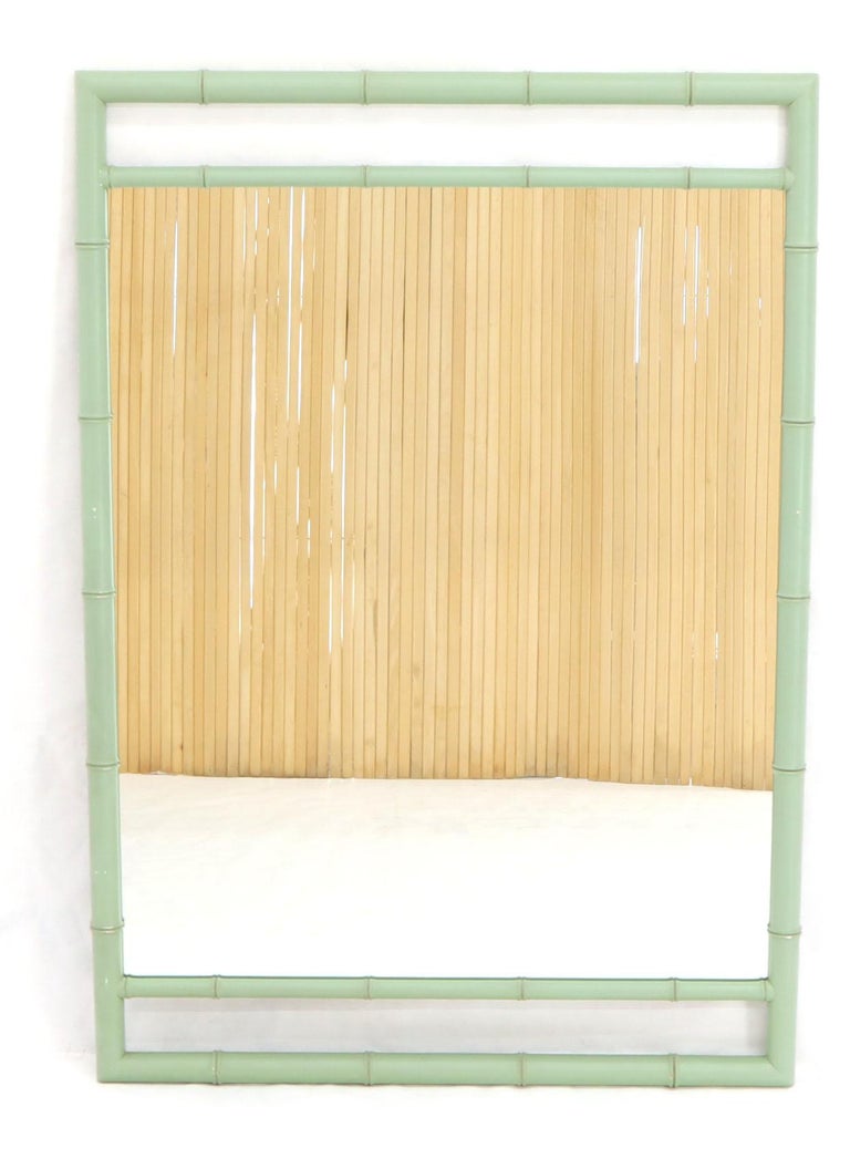 Rectangular Blue Lacquer Faux Bamboo Mirror by Kittinger Mandarin ...