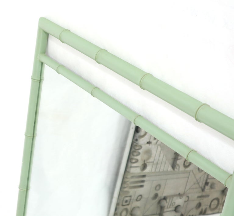 Rectangular Blue Lacquer Faux Bamboo Mirror by Kittinger Mandarin ...