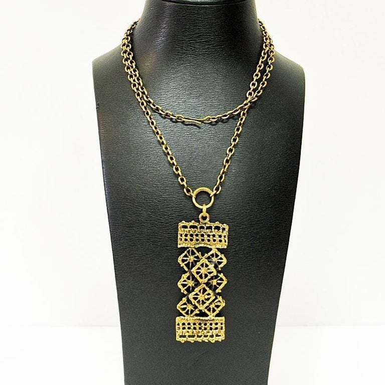 Rectangular Bronze necklace by Pentti Sarpaneva Finland 1960s For Sale ...