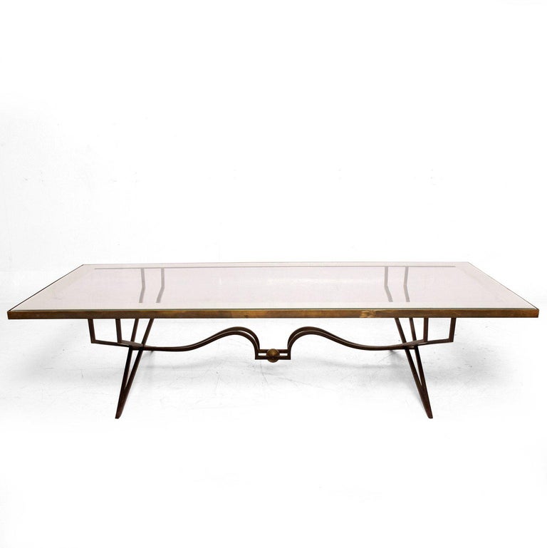 Rectangular Coffee Table in Brass Attributed to Arturo Pani at 1stDibs