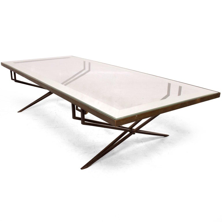 Rectangular Coffee Table in Brass Attributed to Arturo Pani at 1stDibs