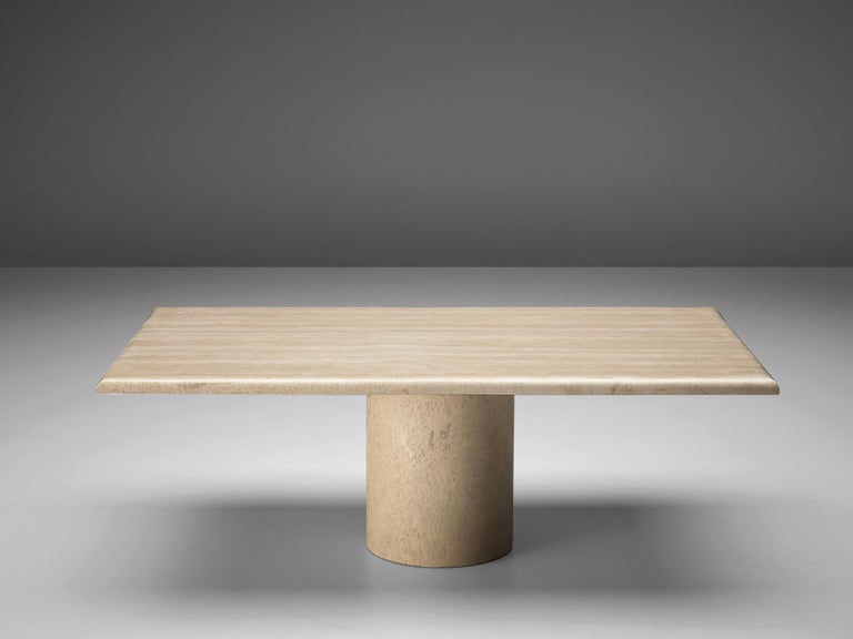 Rectangular Coffee Table in Travertine at 1stDibs
