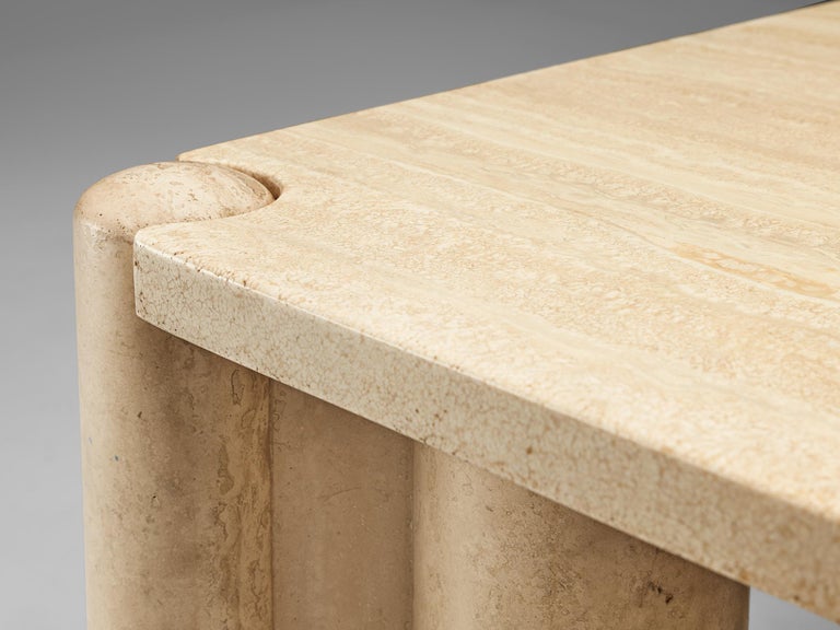 Rectangular Coffee Table in Travertine For Sale at 1stDibs
