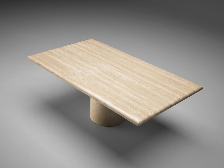 Rectangular Coffee Table in Travertine at 1stDibs