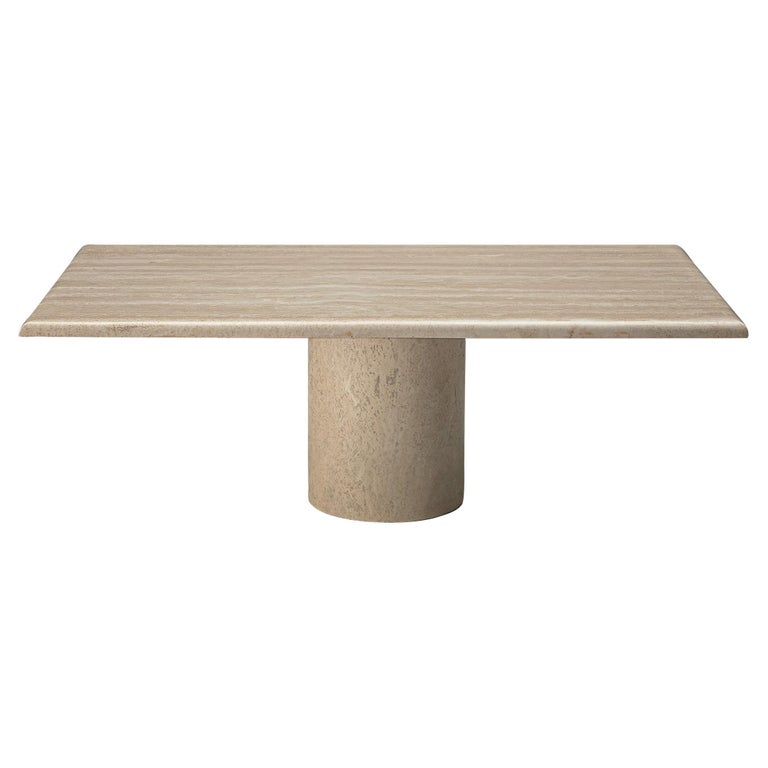 Rectangular Coffee Table in Travertine at 1stDibs