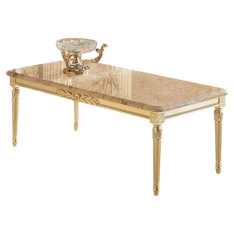 Rectangular Coffee Table with Crema Valencia Marble Top by Modenese ...