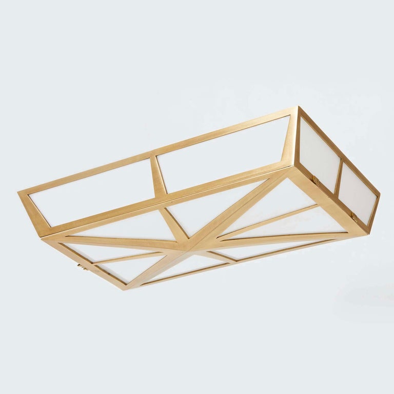 David Duncan Studio Rectangular Compass Flush Mount For Sale at 1stDibs