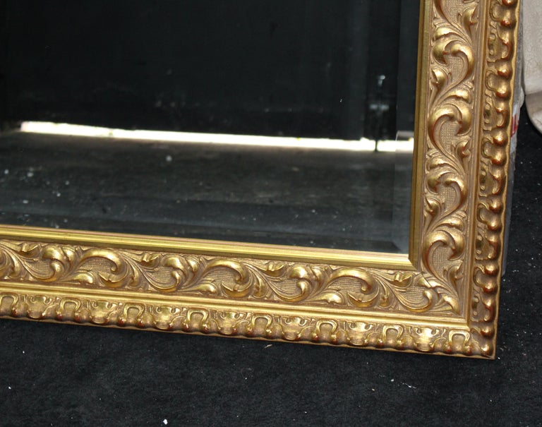Rectangular Gilt Gold Leaf Bevelled Mirror at 1stDibs