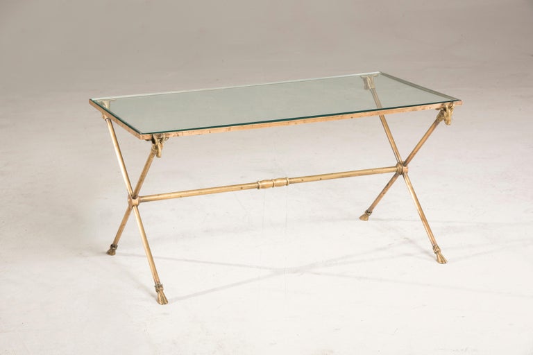 Rectangular glass coffee table For Sale at 1stDibs