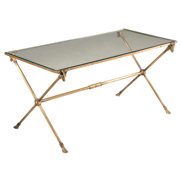 Rectangular glass coffee table For Sale at 1stDibs