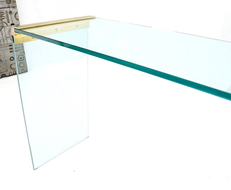 Rectangular Glass Console Table by Pace at 1stDibs