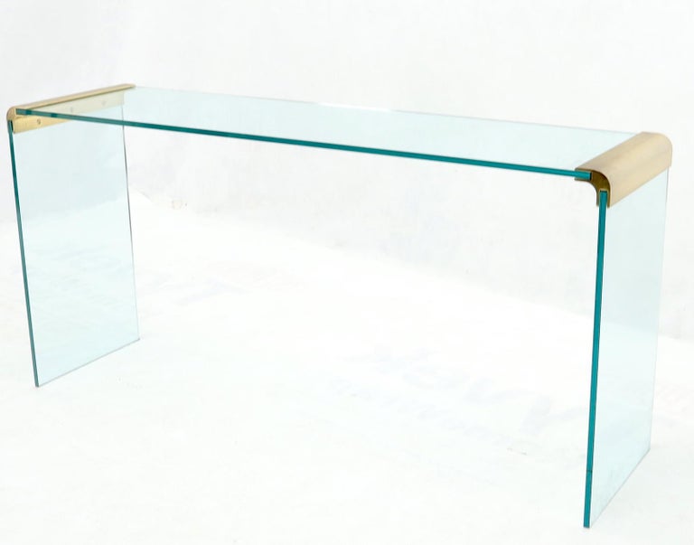 Rectangular Glass Console Table by Pace at 1stDibs