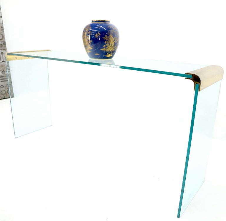 Rectangular Glass Console Table by Pace at 1stDibs