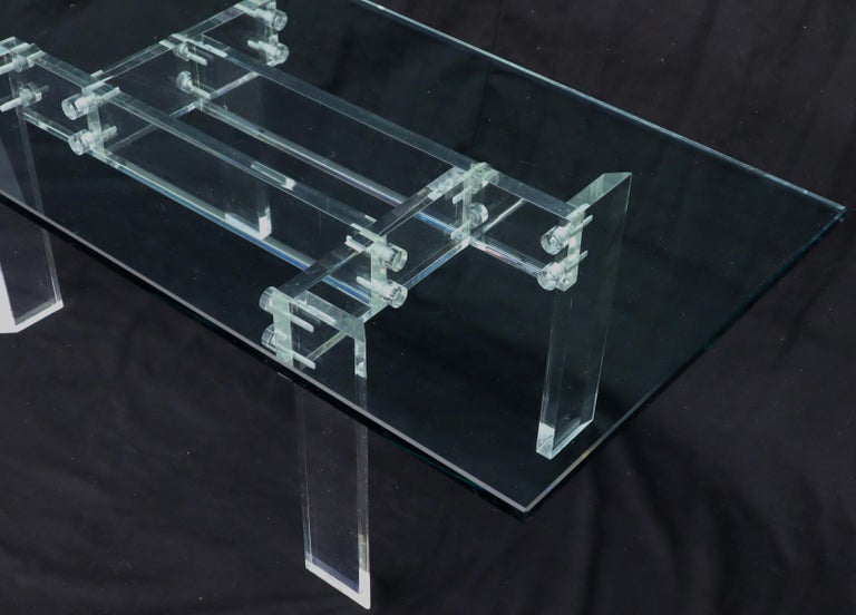 Rectangular Glass top Lucite Base Coffee Table For Sale at 1stDibs ...