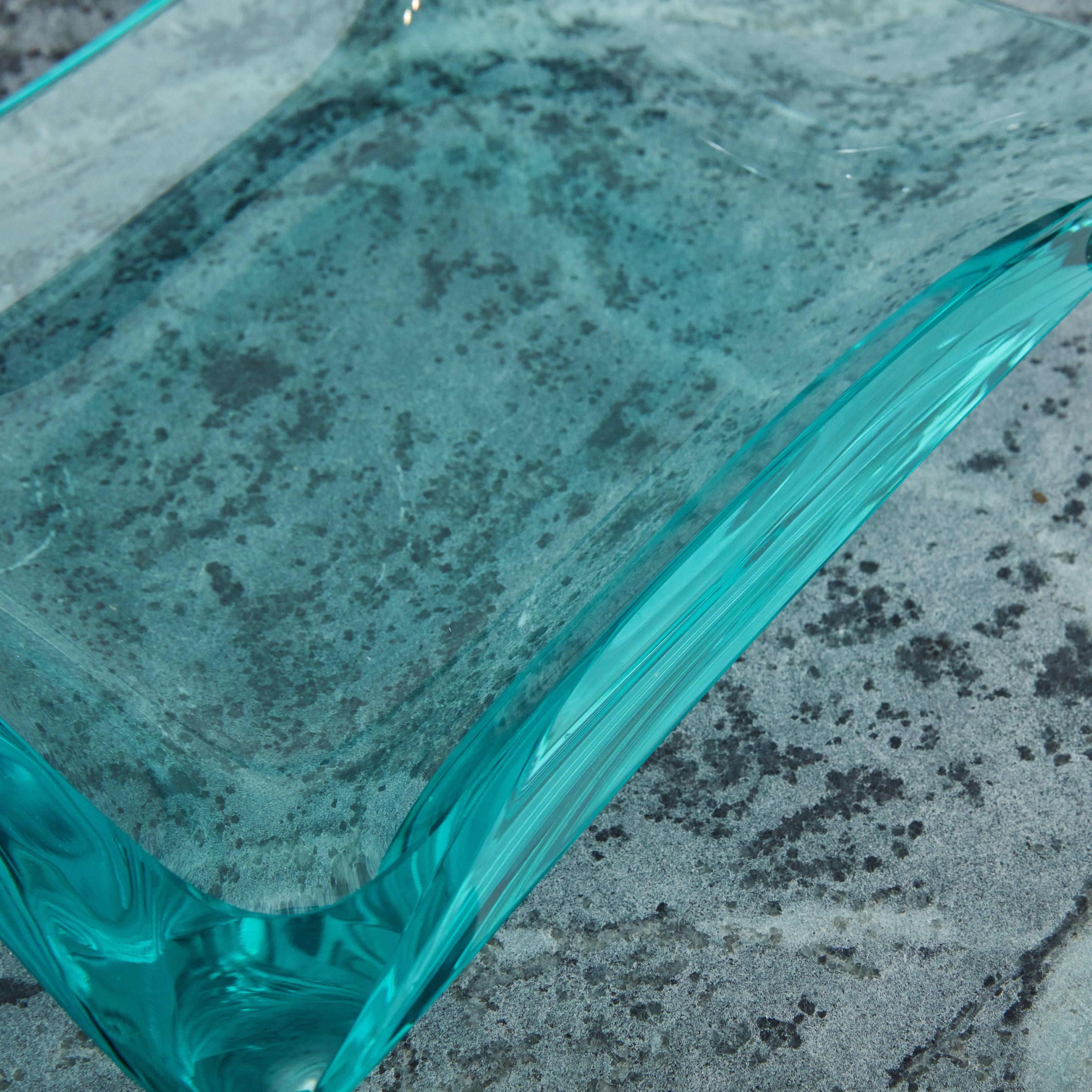 Rectangular Handblown Glass Bowl by Erwin Walter Burger for Fontana ...