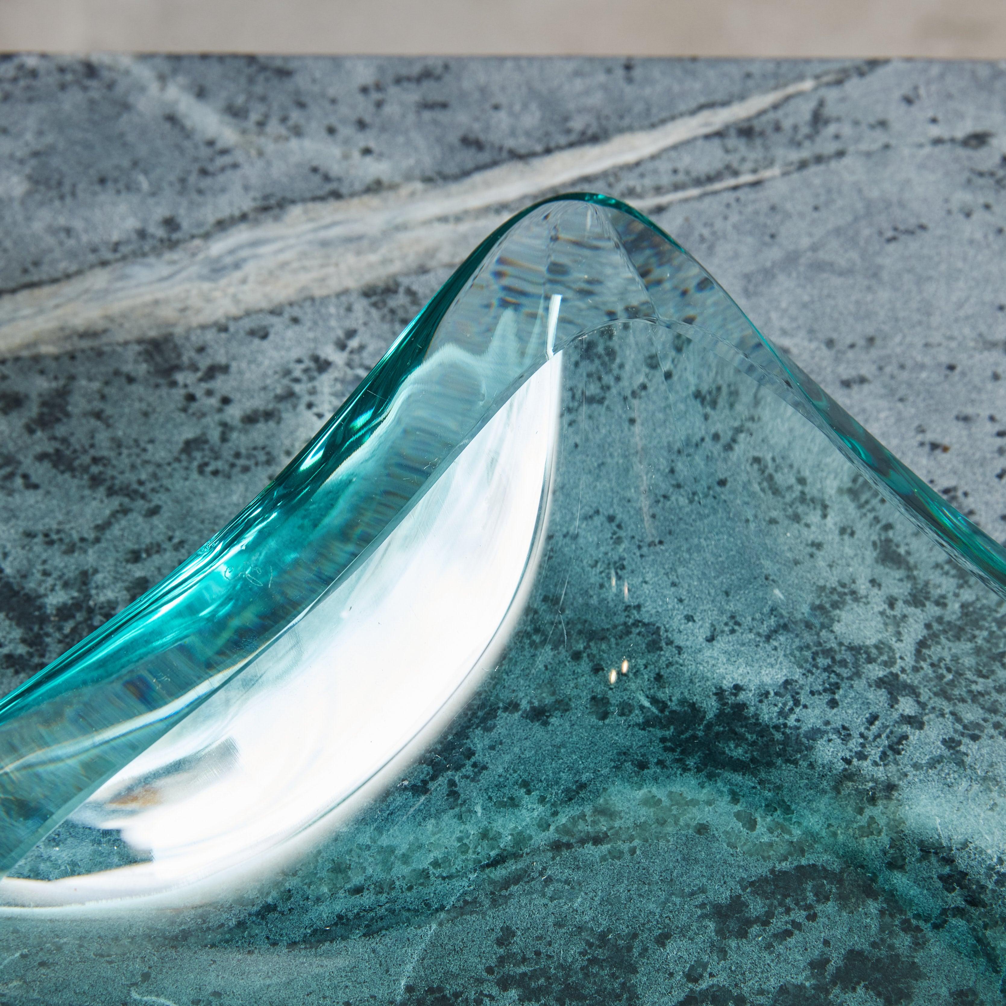 Rectangular Handblown Glass Bowl by Erwin Walter Burger for Fontana ...