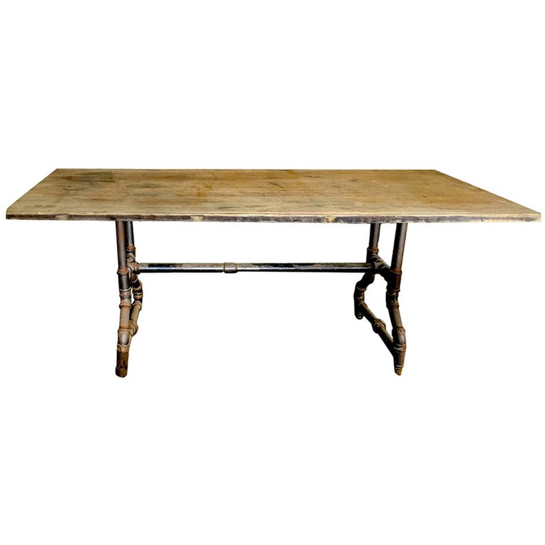 Rectangular Industrial Dining Table, USA, 1900 For Sale at 1stDibs