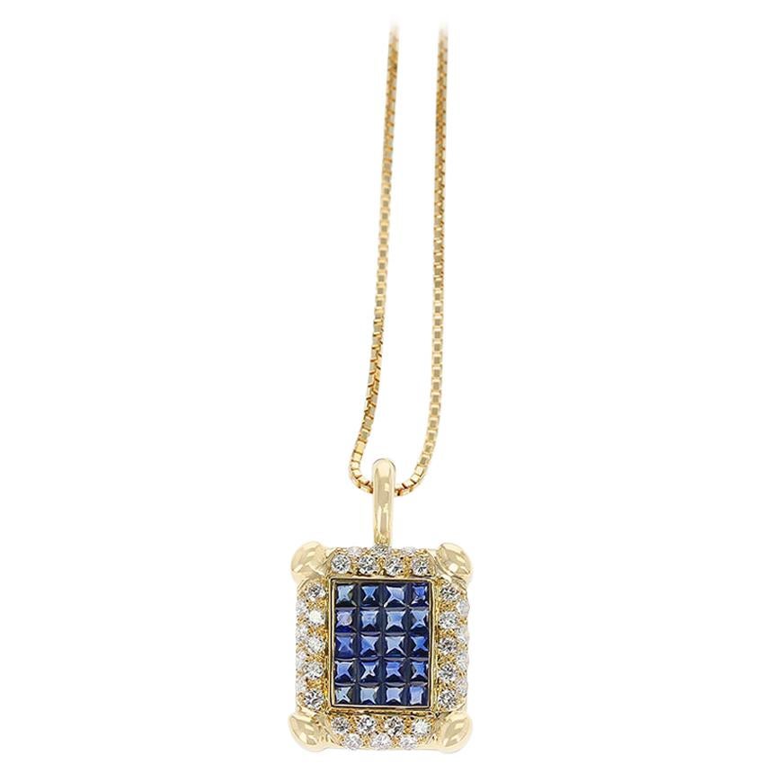 Rectangular Pendant Necklace With Diamond - 2 For Sale on 1stDibs