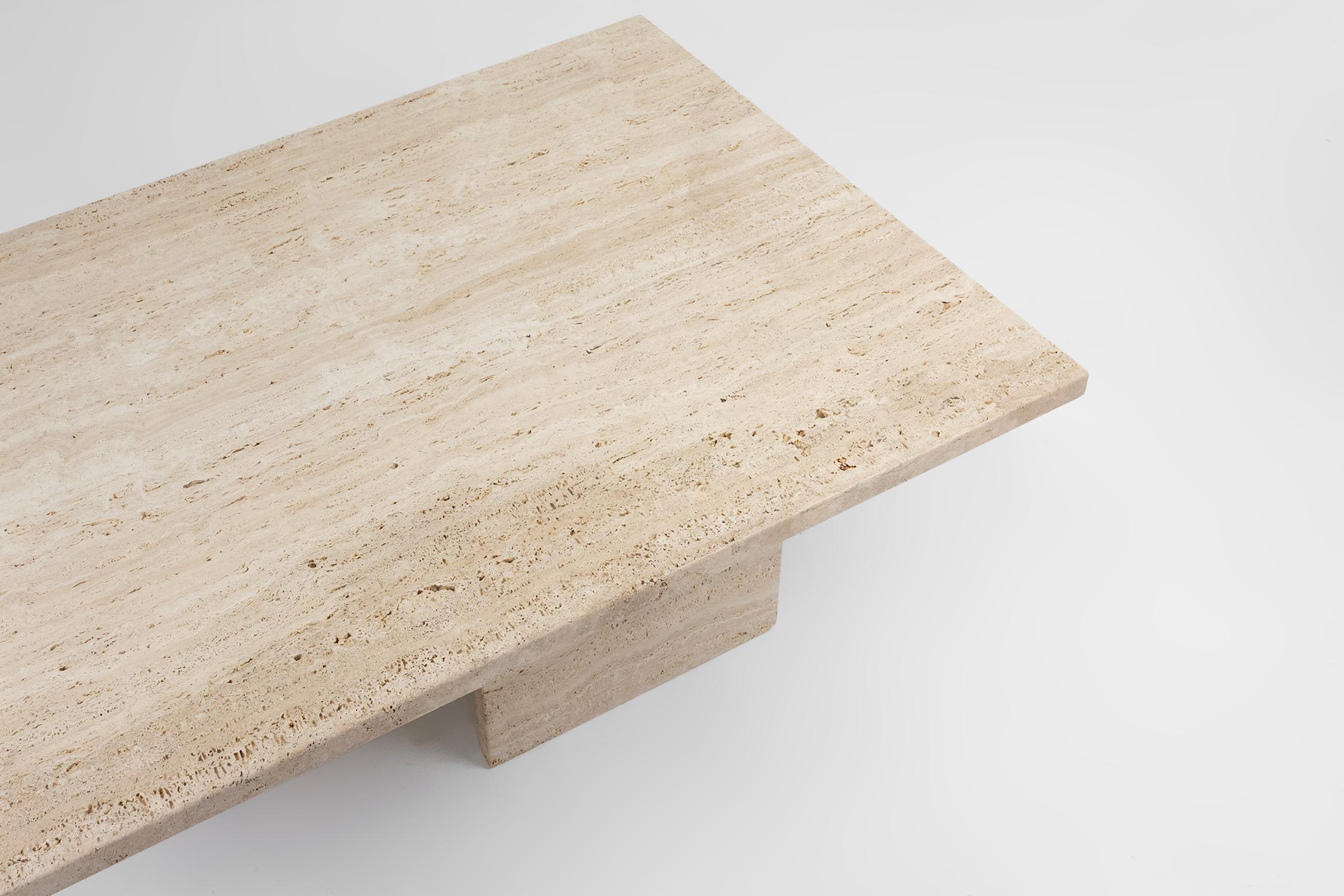 Rectangular large mid century travertine coffee table, France 1960s at ...