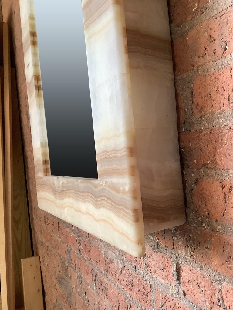 Rectangular Layered Onyx Mirror For Sale at 1stDibs